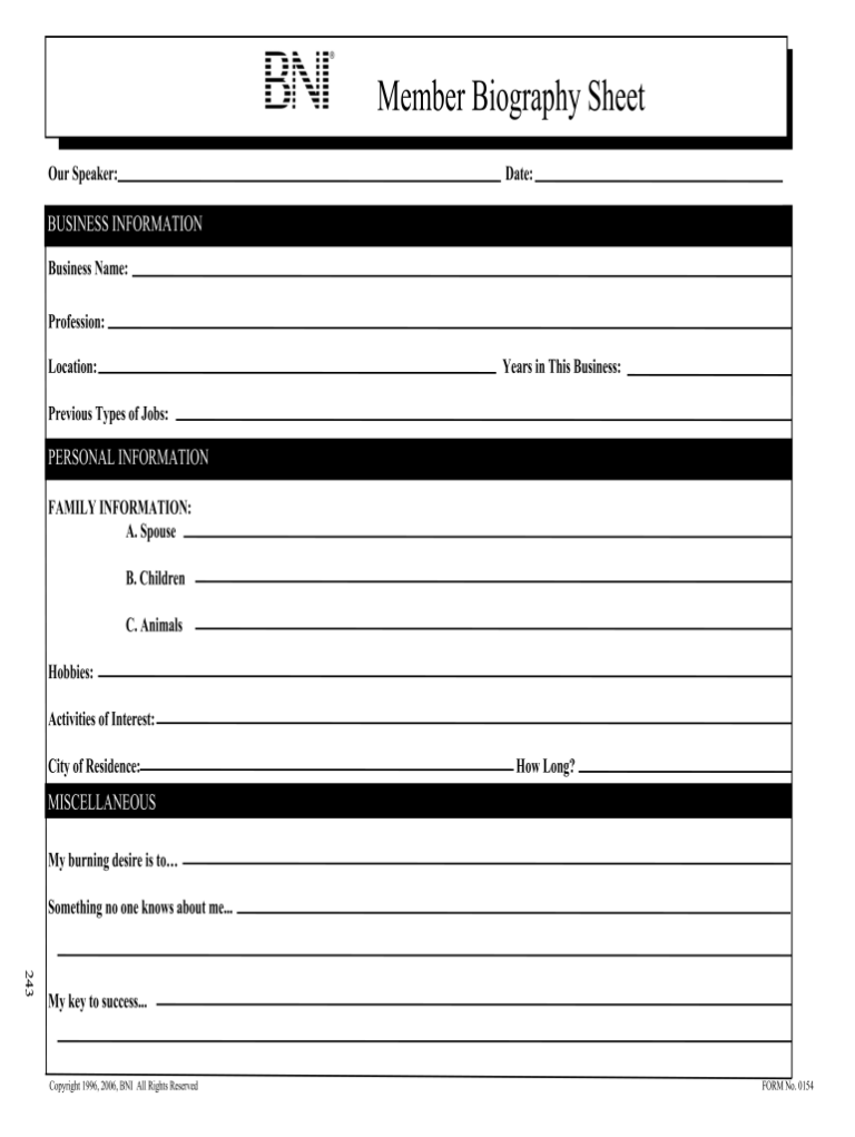Bni 8 Minute Presentation Template