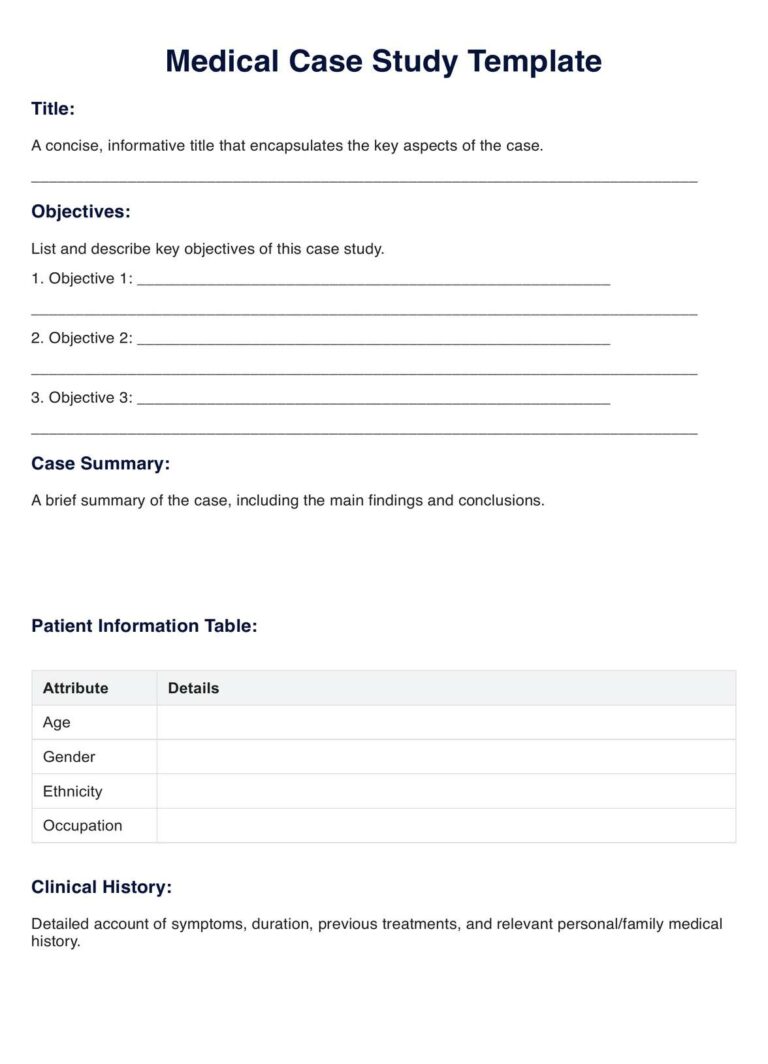 Clinical Case Presentation Template Psychology
