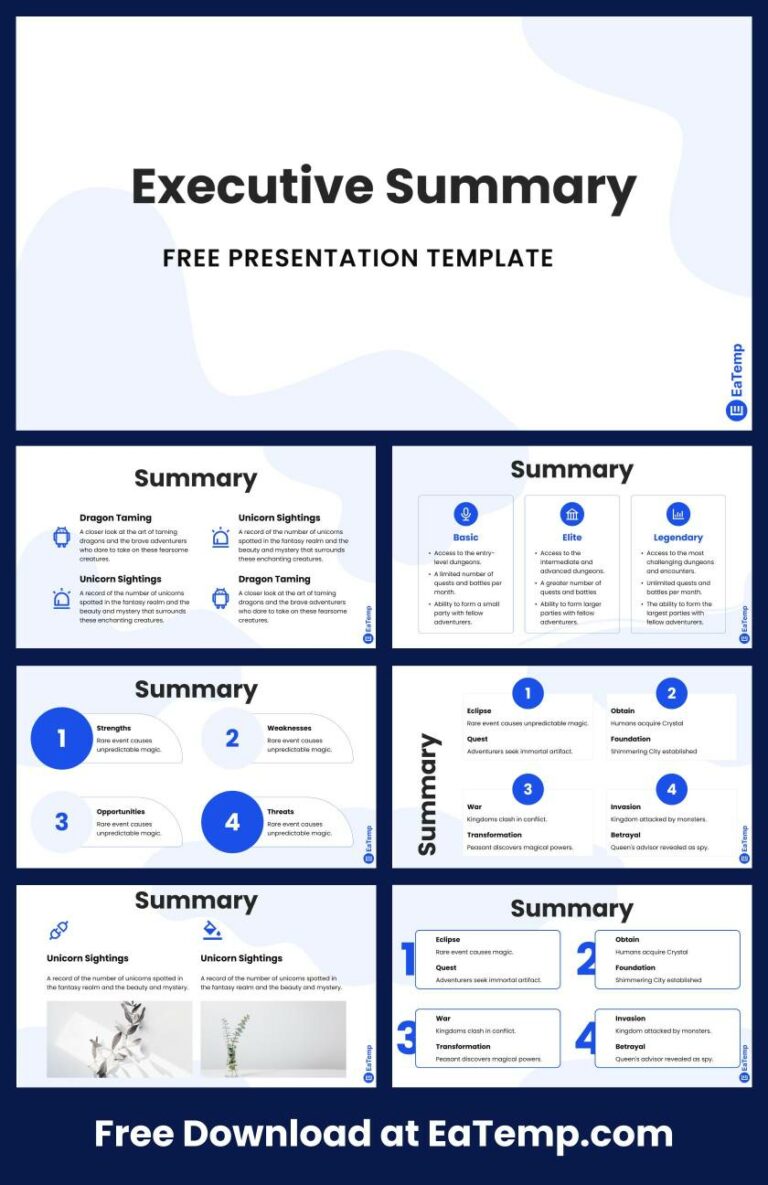 Executive Summary Powerpoint Presentation Template