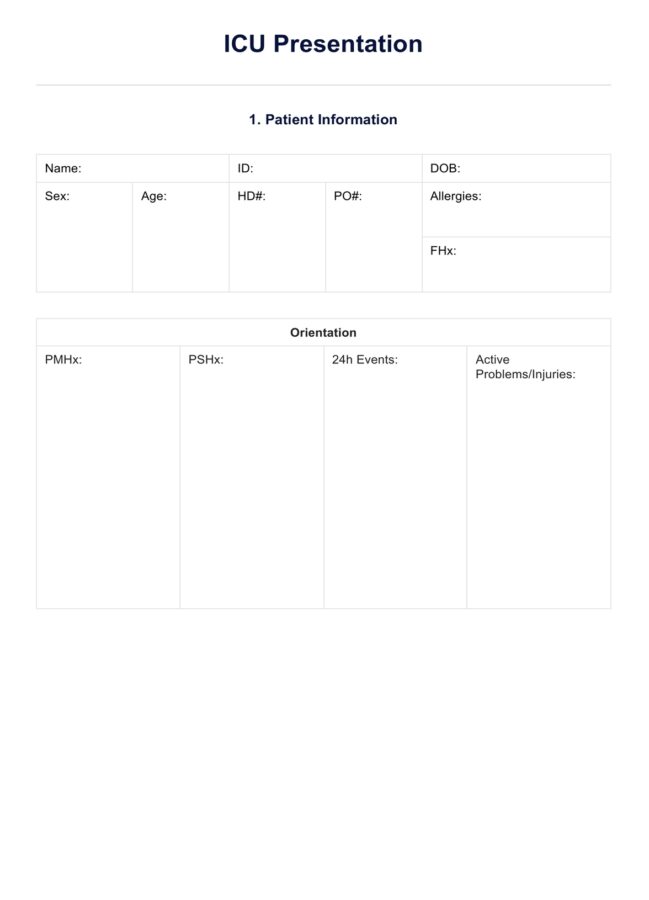 ICU Systems Based Presentation Template