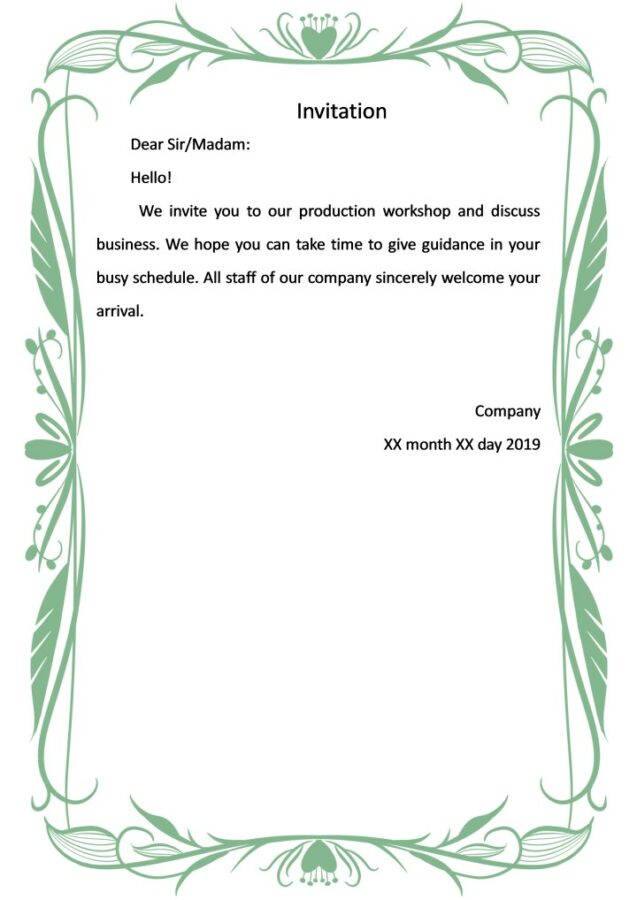 Invitation Letter for Presentation Template