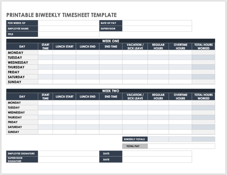 Daily Time Tracking Sheet Template