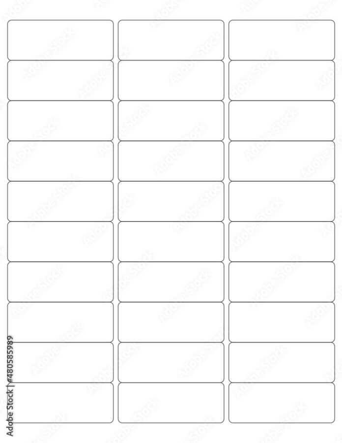 30 Labels Per Sheet Template