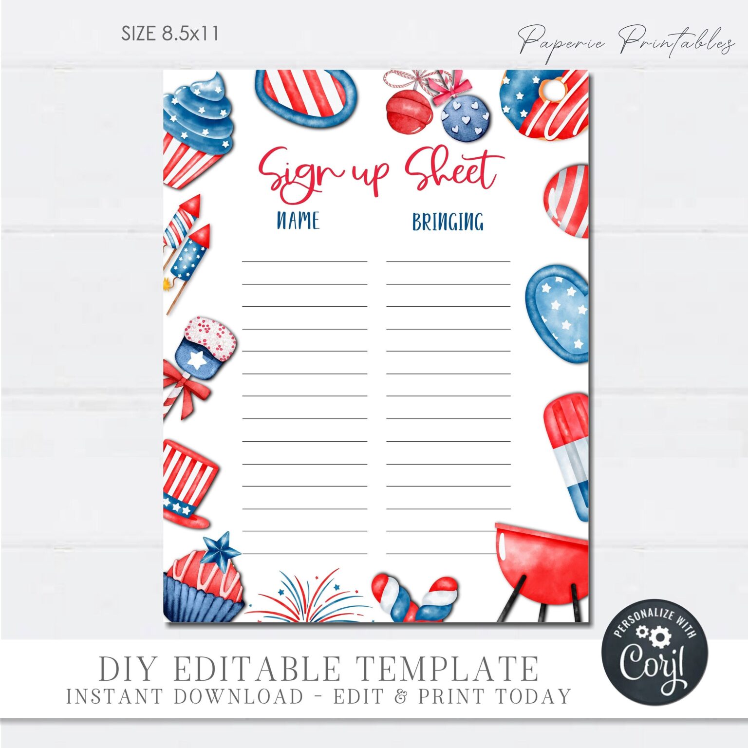 Breakfast Potluck Sign Up Sheet Template