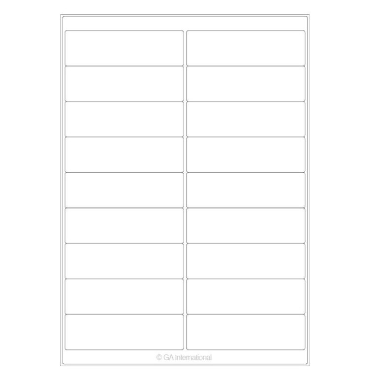aa4 Labels 2 per Sheet Template