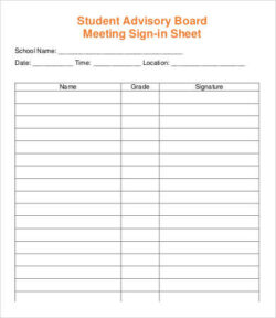 Board Meeting Sign In Sheet Template