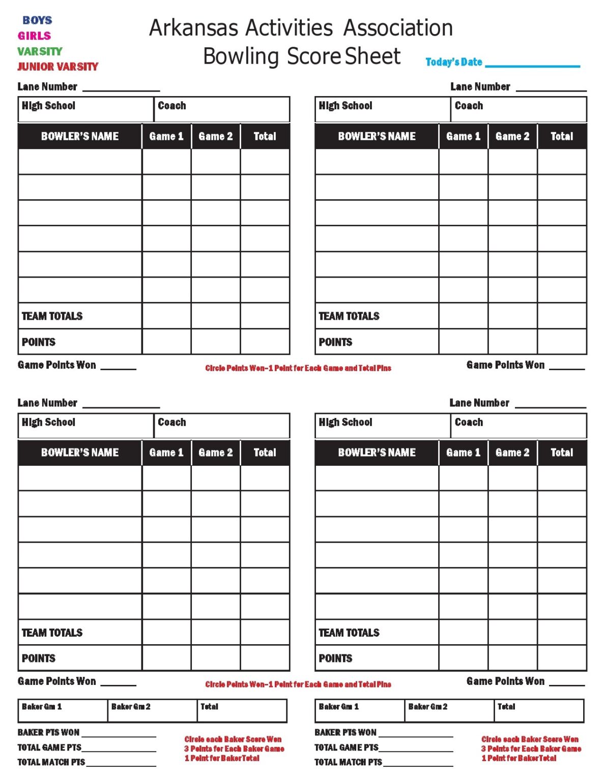 Printable Poker Run Score Sheet Template