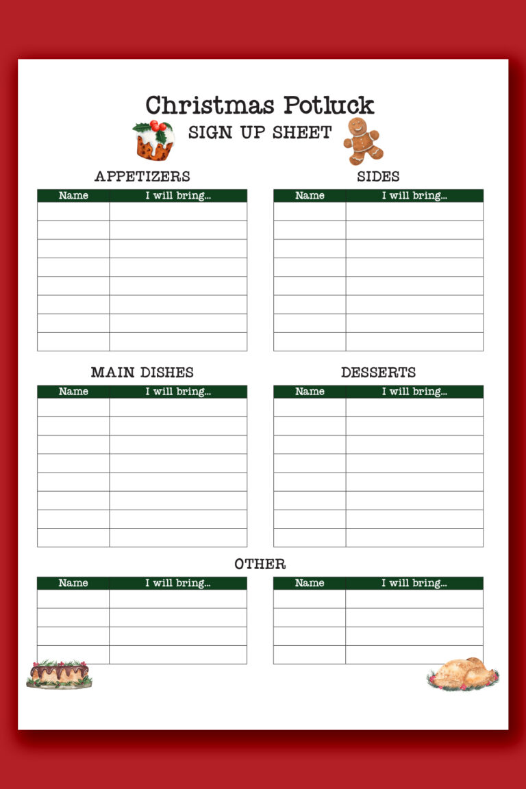 Cookie Exchange Sign Up Sheet Template