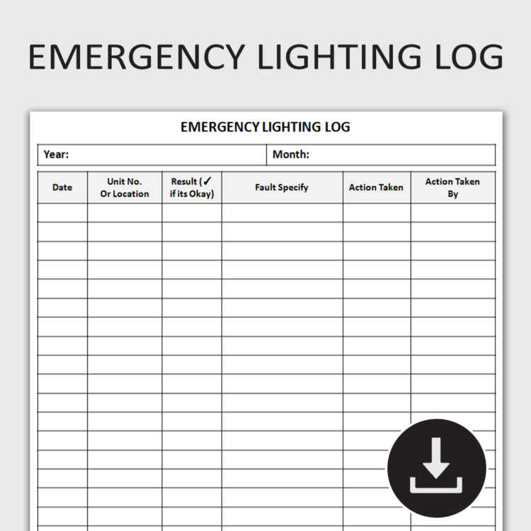 Emergency Lighting Test Sheet Template