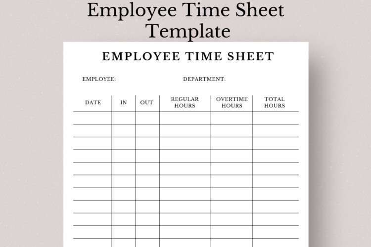 Employee Time In and Out Sheet Template