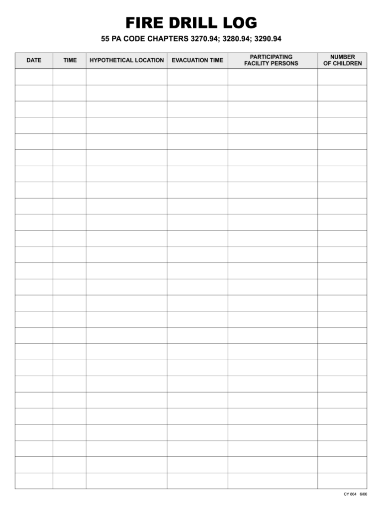 Fire Roll Call Sheet Template