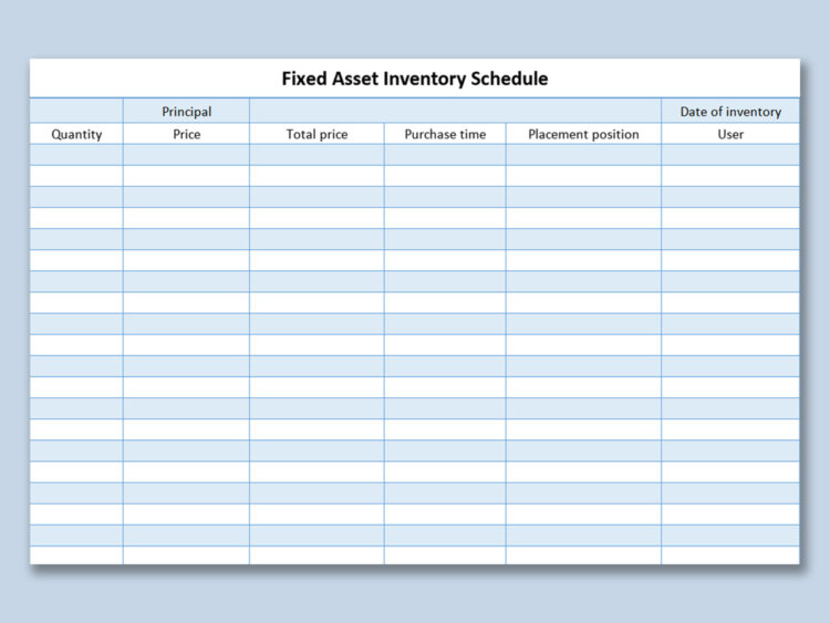 Fixed Asset Count Sheet Template