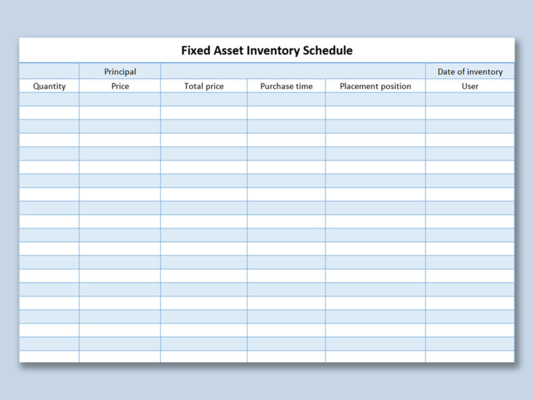 Fixed Asset Count Sheet Template