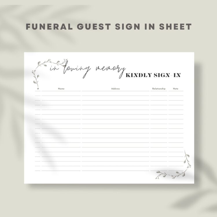 Funeral Home First Call Sheet Template