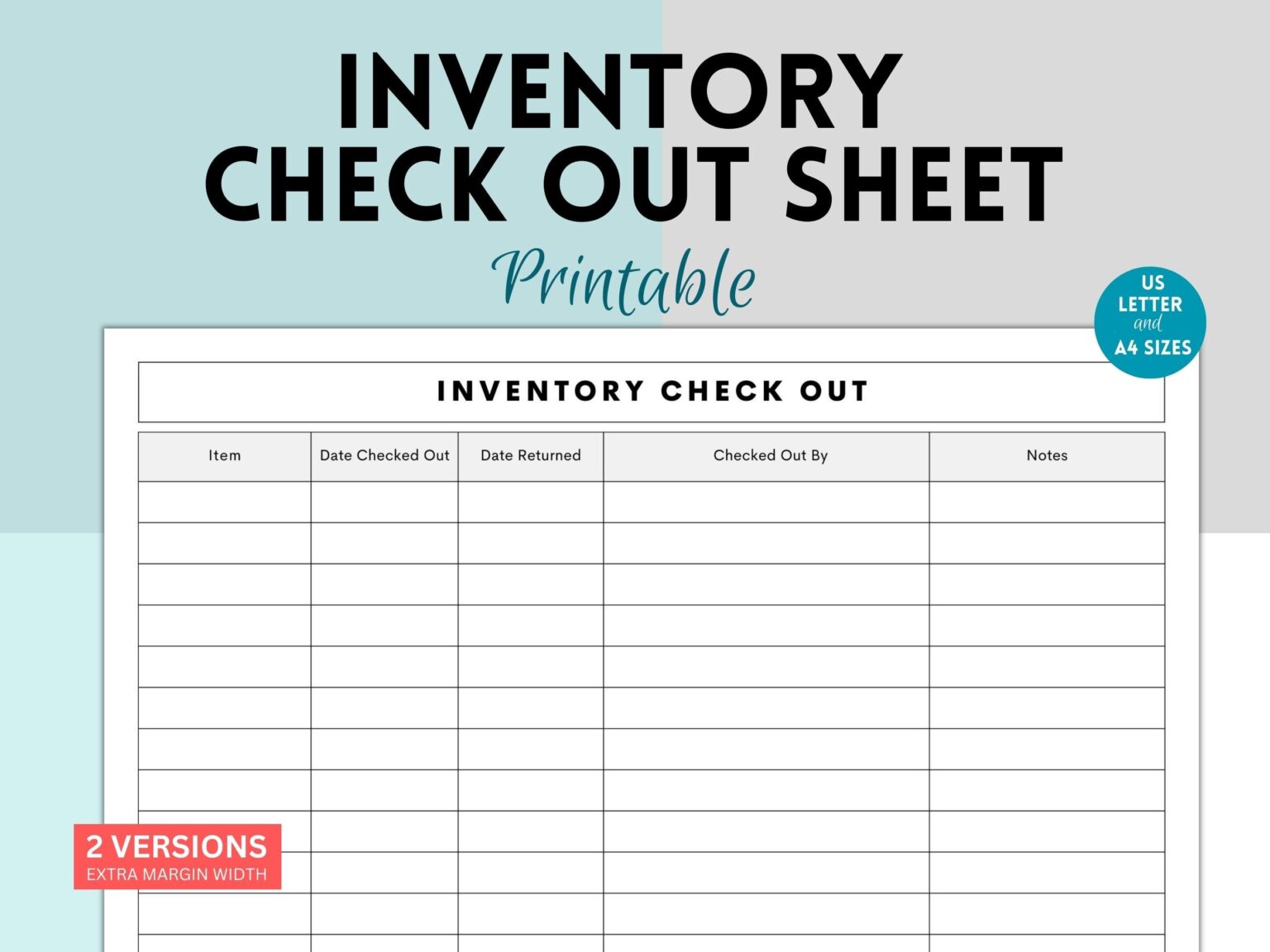 Inventory Check Out Sheet Template