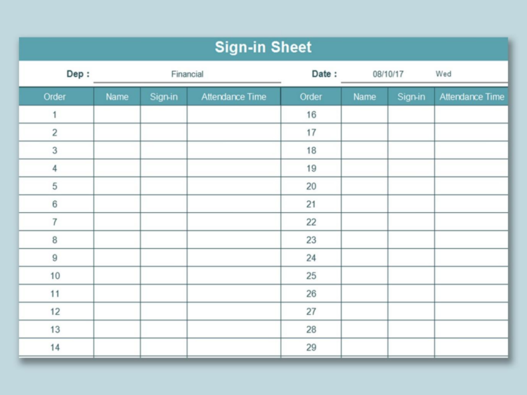 Supply Sign Out Sheet Template