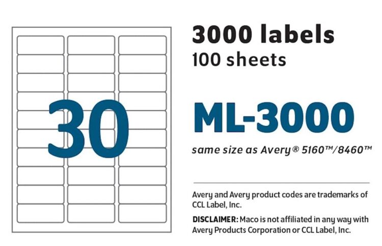 Maco Labels 33 Per Sheet Template