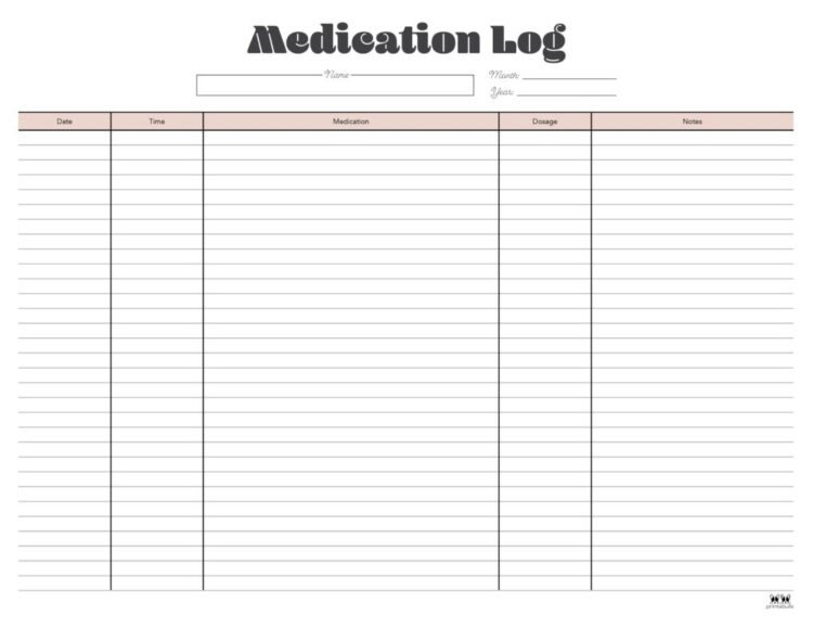Medication Sign Out Sheet Template