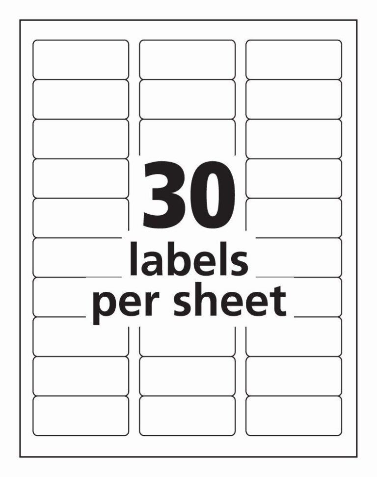 Polaroid Mailing Labels 30 Per Sheet Template
