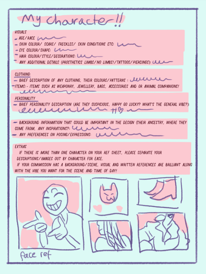 Reference Sheet Art Commission Template