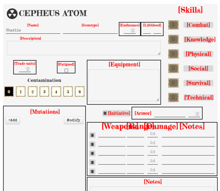 Roll20 Custom Character Sheet Template