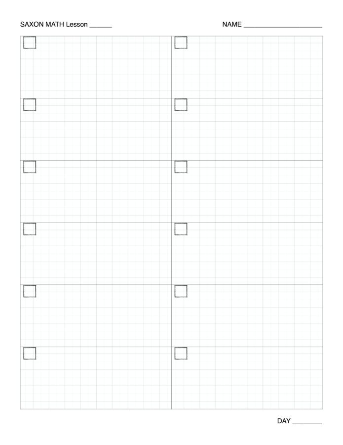 Saxon Math Answer Sheet Template