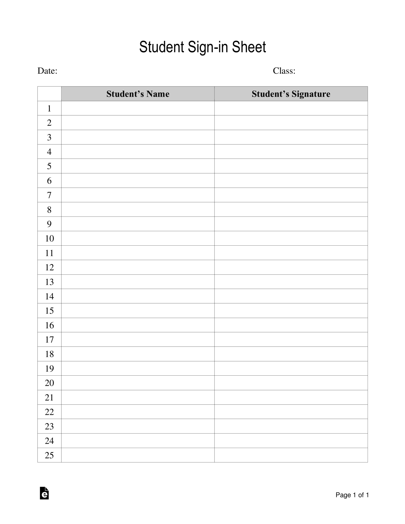 Student Personal Data Sheet Template