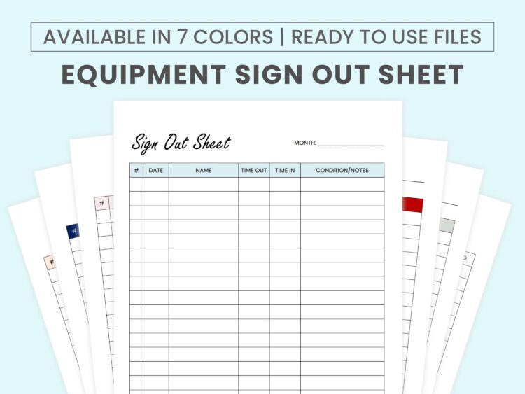 Printable First Aid Kit Log Sheet Template