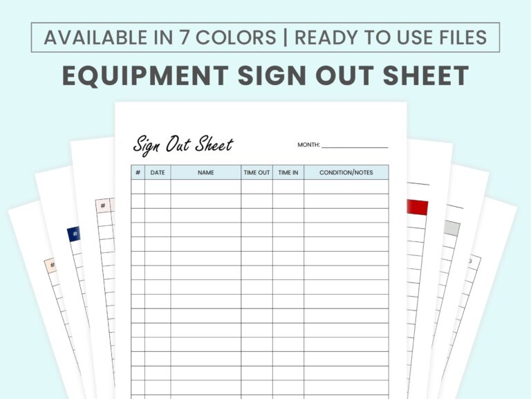 Printable First Aid Kit Log Sheet Template