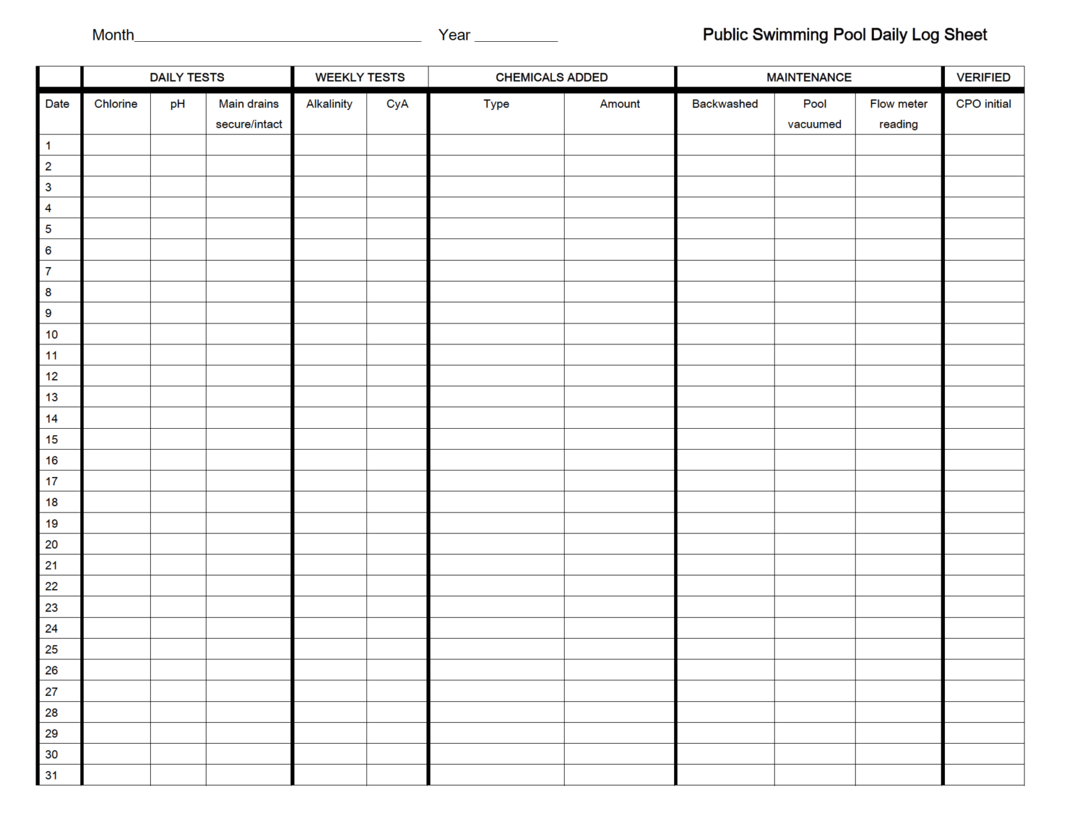 Raw Material Specification Sheet Template