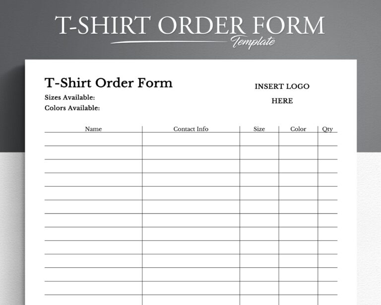 T Shirt Sign Up Sheet Template