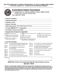 VA Fax Cover Sheet Template
