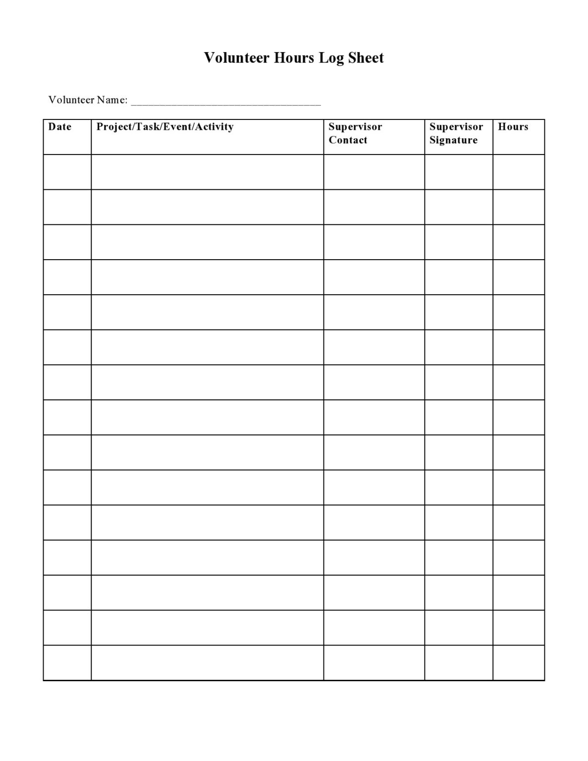24 Hour Report Sheet Template
