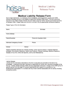 Medical Liability Waiver Form Template
