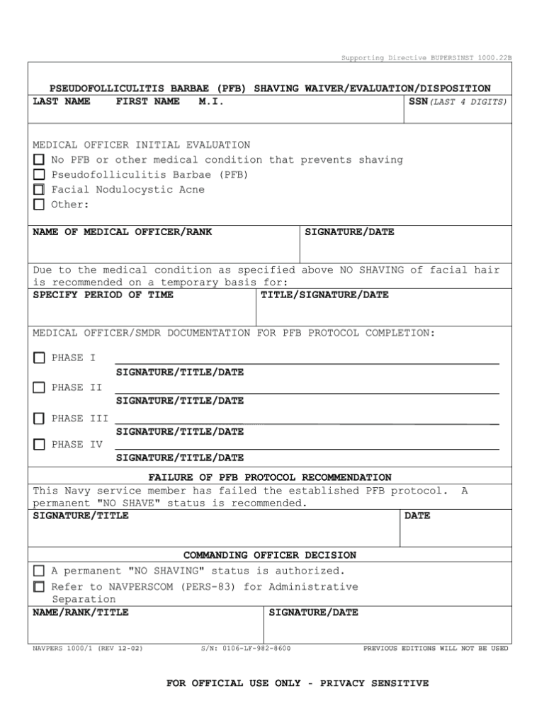Shaving Waiver For Work Template