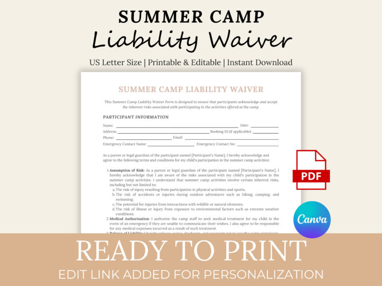 Summer Camp Waiver Template