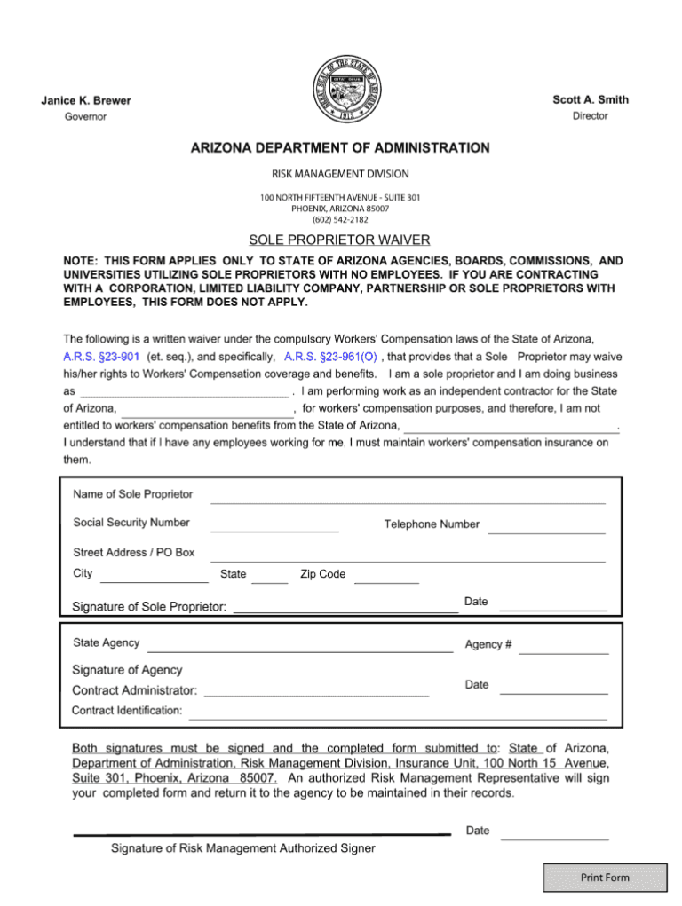Workers Compensation Waiver Form Template