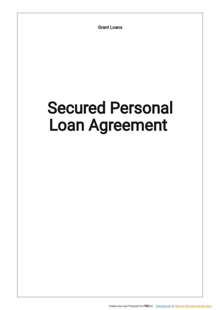Personal Loan Document Template