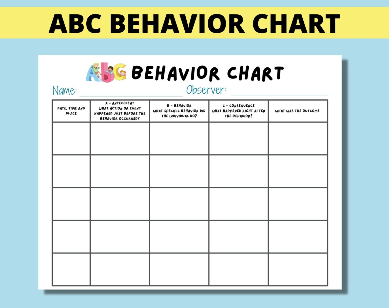 Printable Early Years Observation Sheet Template