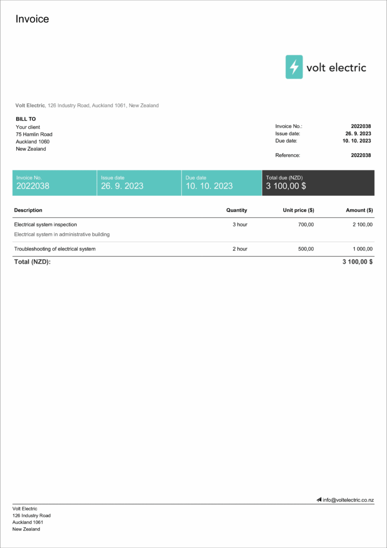 Free Electrical Work Receipt Template