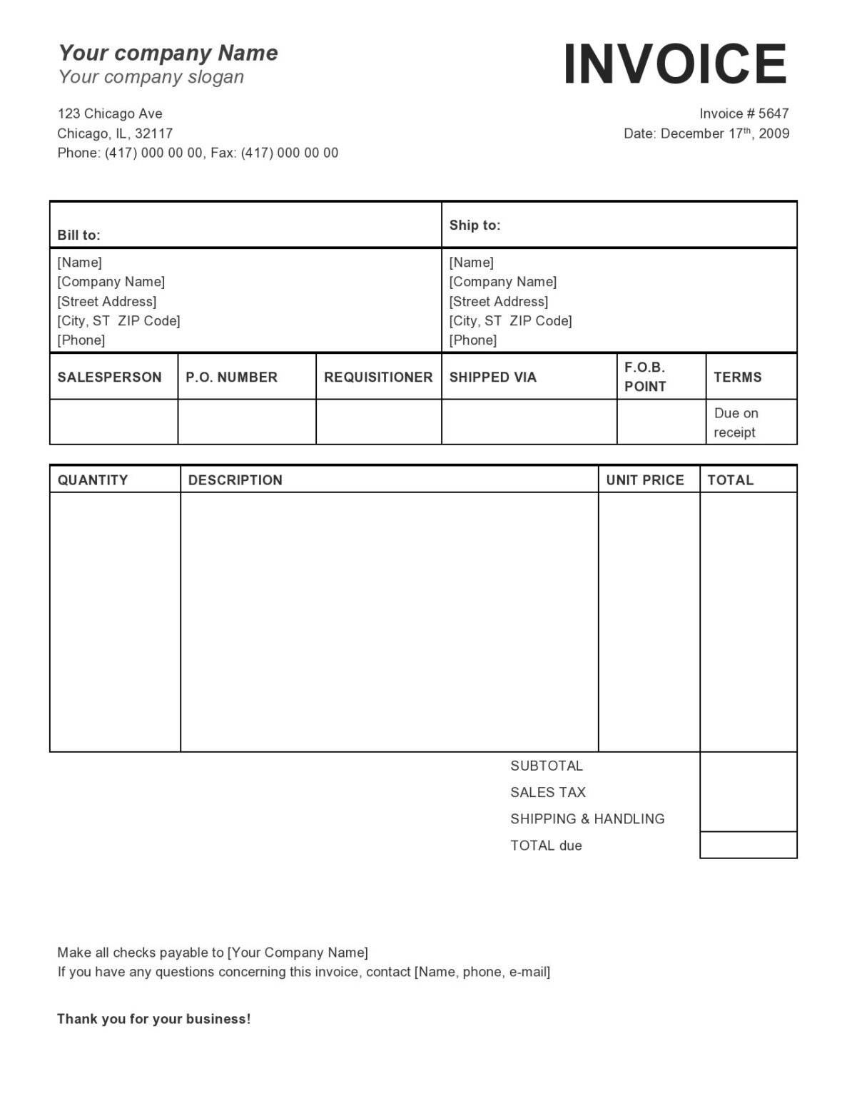 Mobile Phone Purchase Receipt Template