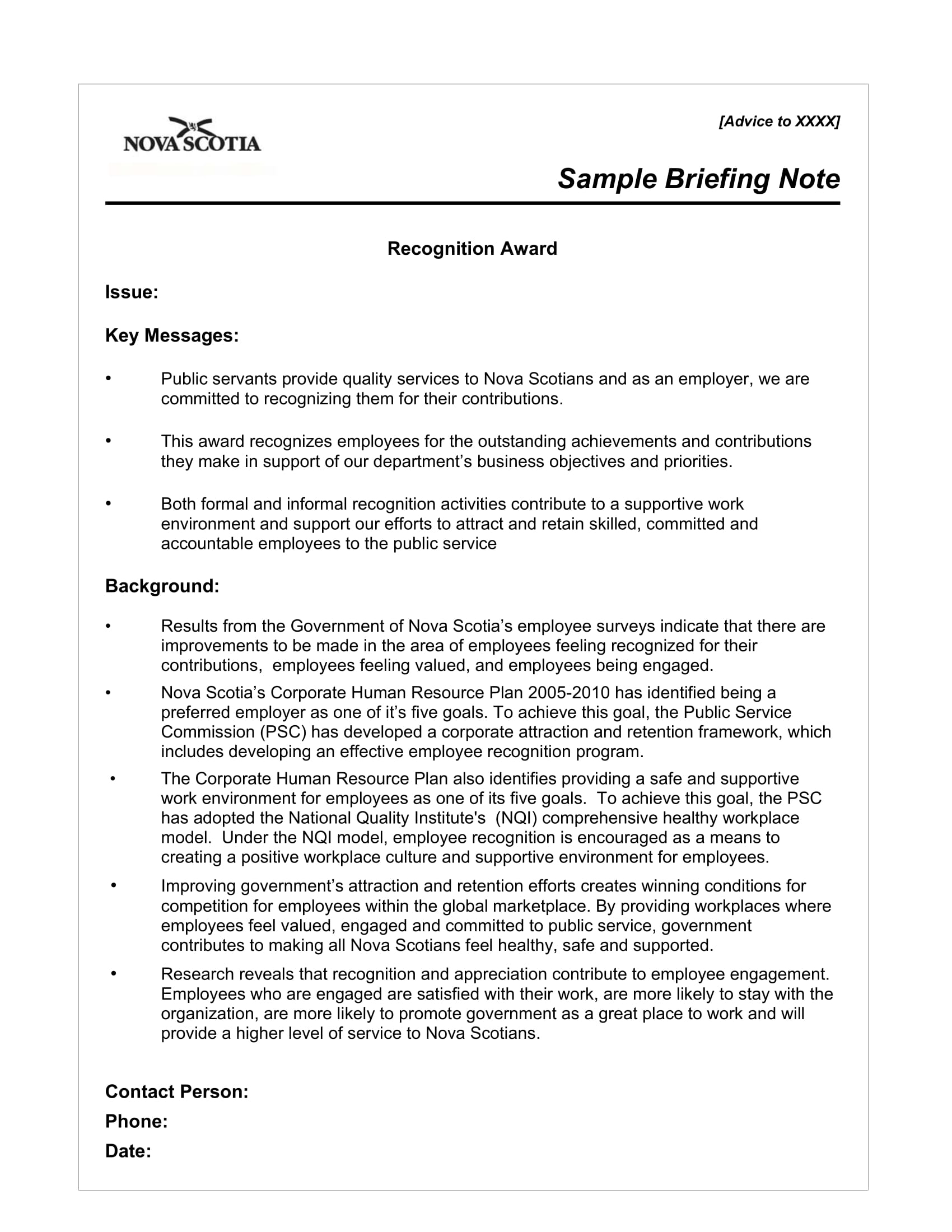 Scientific Advice Briefing Document Template