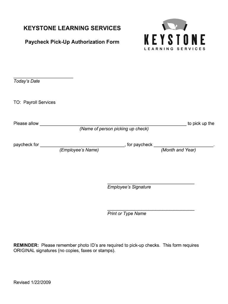 Pick Up Check Receipt Template